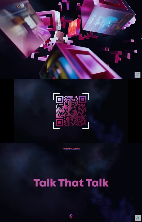 트와이스 Talk that Talk 뮤비 후반에 등장하는 QR코드의 정체는 팬클럽 '원스'에 대한 사랑 고백이다(MV)